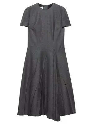 Prada Asymmetrical Short-sleeve Midi Dress - Grey
