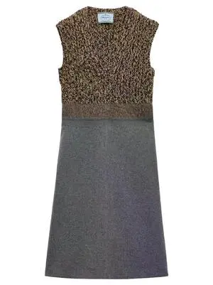 Prada Wool V-neck Dress - Brown