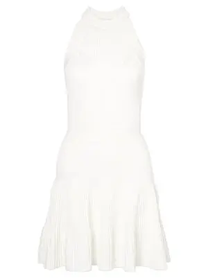 Balmain Pointelle-knit Mini Dress - White