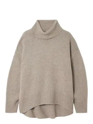 Arch4 World's End Oversized Cashmere Turtleneck Sweater Beige