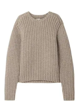 Khaite Natt Ribbed Cashmere Sweater - Brown