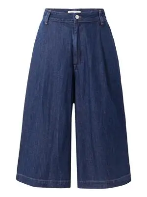 TWP Stefens Pleated Denim Culottes - Blue