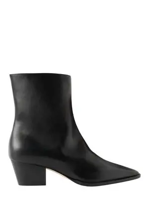 Manolo Blahnik Aliera 50 Leather Ankle Boots - Black