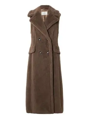 Max Mara Boario Belted Alpaca-Blend Double-Breasted Coat Bronze