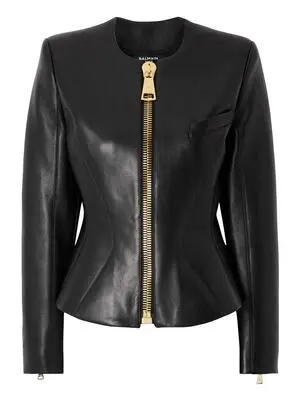 Balmain Leather Jacket - Black