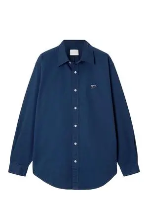 Aimé Leon Dore Embroidered Cotton-twill Shirt - Blue