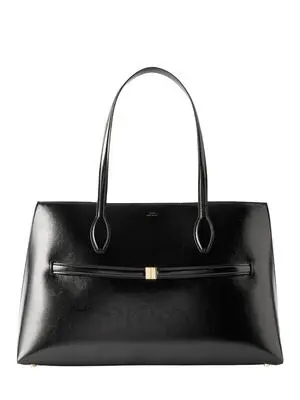 TOTÊME Naplack Crinkled Patent-leather Tote - Black