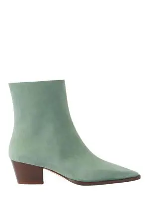 Manolo Blahnik Aliera 50 Nubuck Ankle Boots - Green