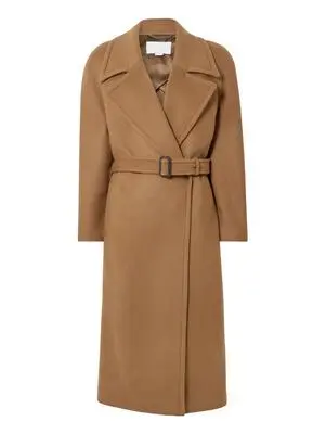 Stella McCartney Double-breasted Belted Wool Coat - Brown