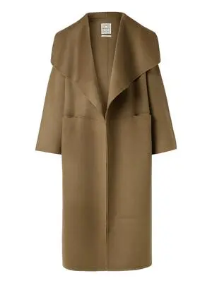 TOTEME Draped Wool And Cashmere-blend Felt Coat - Brown