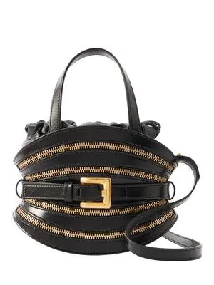 Balmain Shuffle Mini Embellished Leather Shoulder Bag - Black