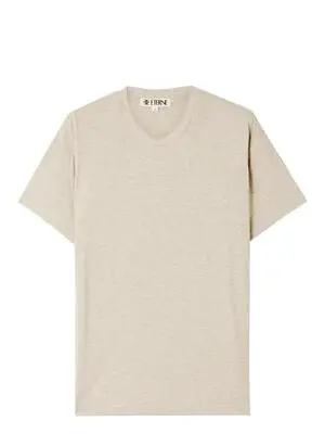 Eterne Boyfriend Fit Ribbed Jersey T-shirt - Neutrals