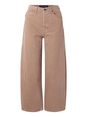 Veronica Beard Ryder Cropped High-rise Barrel-leg Jeans - Brown