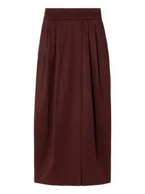 Max Mara Pleated Maxi Skirt - Red