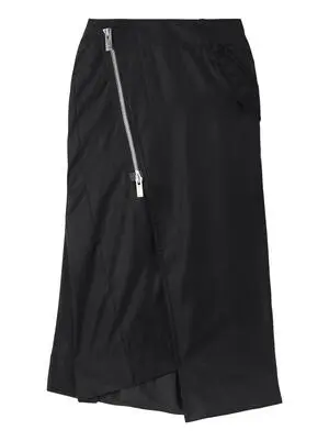Sacai Wrap-effect Shell Midi Skirt - Black