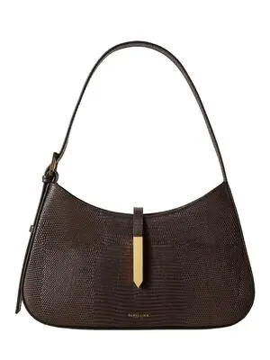 DEMELLIER Tokyo Croc-effect Leather Shoulder Bag - Brown