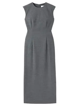 Tove Estelle Pinstriped Midi Dress - Gray