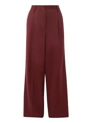 Dries Van Noten Pleated Wool-twill Wide-leg Pants - Red