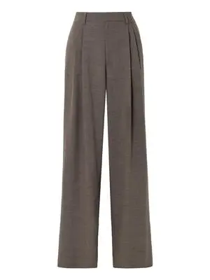 LIBEROWE Annie Pleated Twill Wide-leg Pants - Neutrals