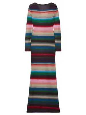 Missoni Striped Crochet-knit Maxi Dress - Blue