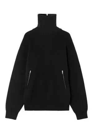 Balenciaga Cotton Half-zip Sweater - Black