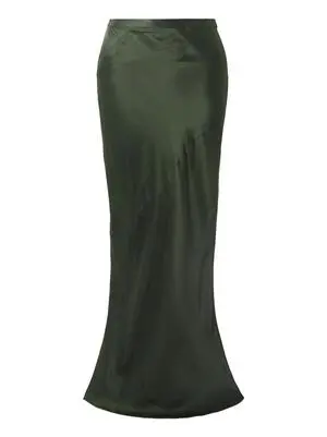 TWP Paneled Satin Maxi Skirt - Green