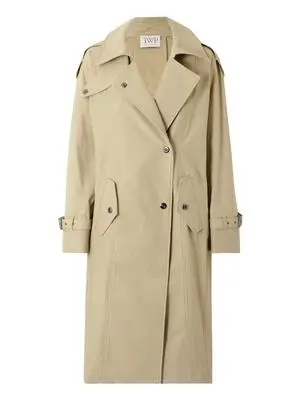 TWP Long Bogie Cotton-blend Gabardine Coat - Neutrals