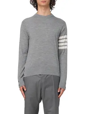 Thom Browne Pullover With Signature Striping - Mouse Grey
