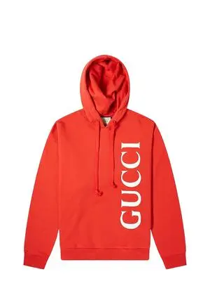 Gucci Large Logo Popover Hooded Sweatshirt - Red
