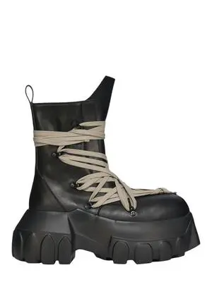 Rick Owens Hollywood Megalace Mega Tractor Boots - Black