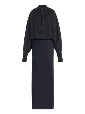 DARKPARK Wool Maxi Shirt Dress - Black