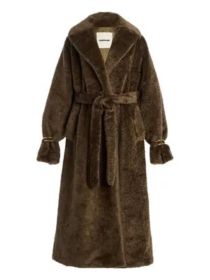 DARKPARK Madison Faux Fur Trench Coat - Green