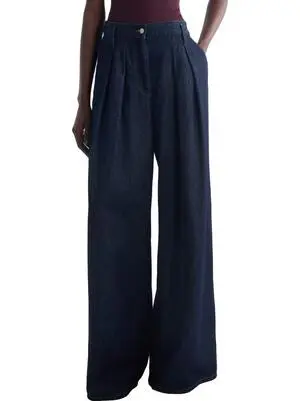 Dries Van Noten Pamplona Pleated Denim Pants - Indigo
