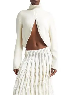 Alaïa Cutout Cashmere Blend Sweater - Blanc Naturel