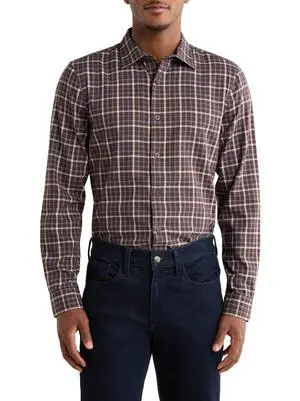 Nordstrom Flannel Button-up Shirt Brown Bitter Joshua Check