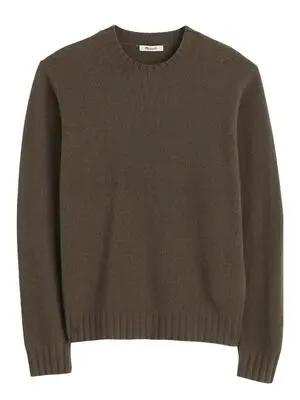 Madewell Crewneck Merino Wool Sweater - Driftwood Brown