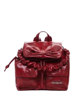 DESIGUAL Bow Accent Faux Leather Backpack
