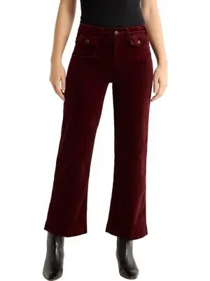 Paige Leenah Patch Pocket Corduroy Pants - Dark Oxblood