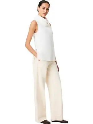 Another Tomorrow Sleeveless Cowl Neck Blouse - Off-white