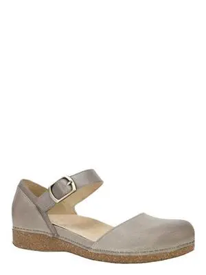 Dansko Mae Ankle Strap Platform Clog - Taupe Suede