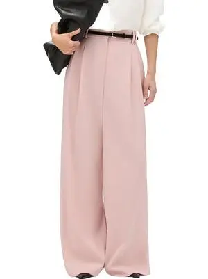 Another Tomorrow Twill Pleated Trouser - Lotus Pink