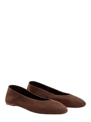 Mango Leather Ballet Flat - Chocolate