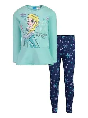 Disney Frozen Queen Elsa Sweatshirt & Leggings Set - Turquoise/blue