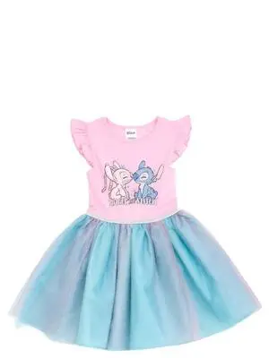 Disney Sleeveless Tulle Dress Lilo & Stitch Pink