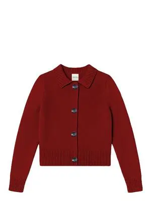 VIR VITA Kaia Cashmere Cardigan - Cherry