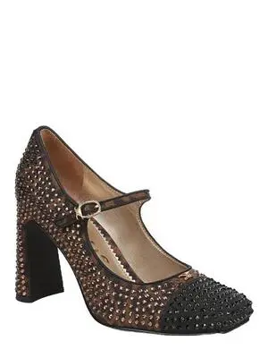 CIRCUS NY BY SAM EDELMAN Elora Glitz Mary Jane Pump - Black/cognac