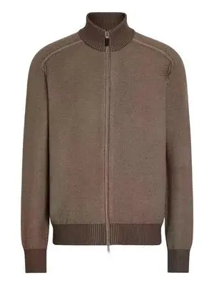 Zegna Zip-up Cardigan - Brown
