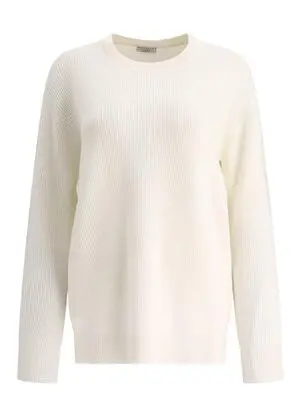 BRUNELLO CUCINELLI Cashmere English Rib Sweater With Monili