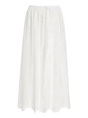 MATTEAU Cotton Broderie Anglaise Midi Skirt