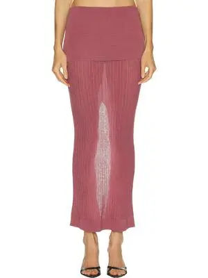 SKIMS Sheer Knit Fold Over Maxi Skirt - Beet